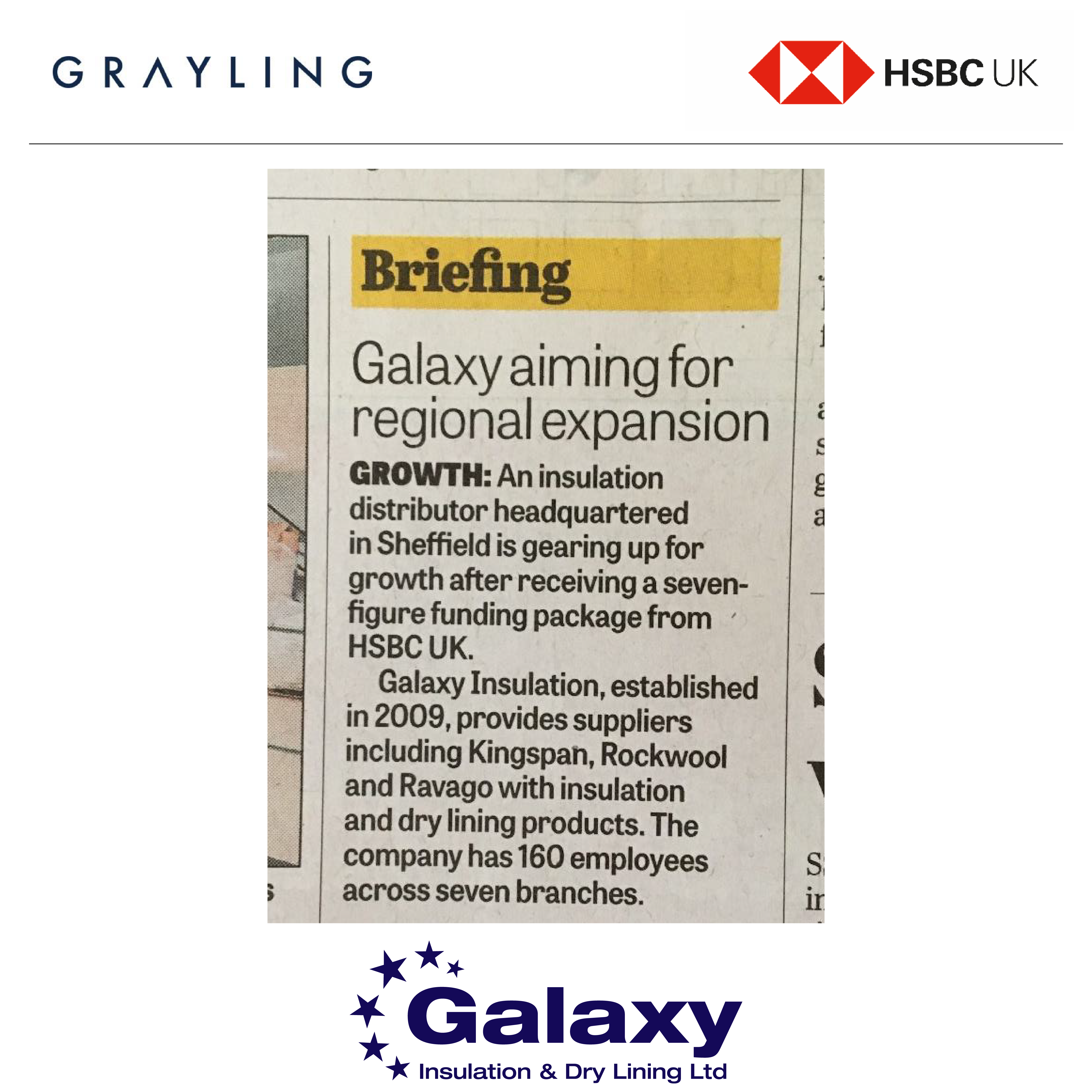 Bank Backing for Insulation Distributor - Galaxy Insulation